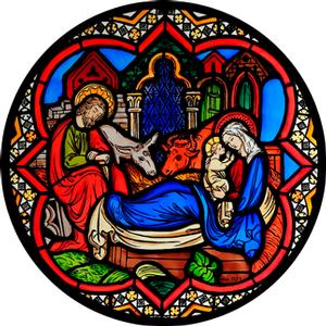 Simple Nativity Stained Glass