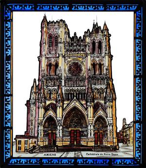 Amiens Cathedral Stained Glass Window Cling from Winged Heart