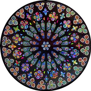 Rose Window (Santa Maria del Pi) Stained Glass Window Cling from Winged ...
