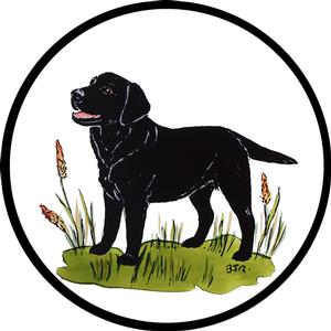 Black Labrador Stained Glass Window Cling from Winged Heart