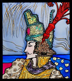 Prince with Headdress Stained Glass Window Cling from Winged Heart