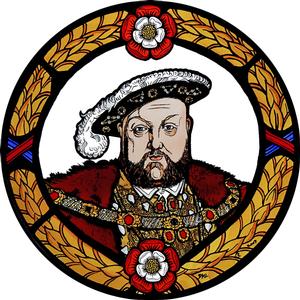 Henry VIII with Tudor Roses Stained Glass Window Cling from Winged Heart