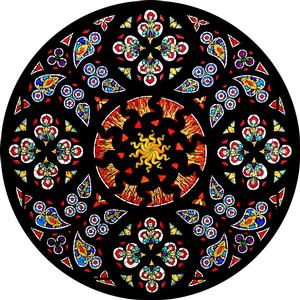 Rose Window (Milan Cathedral) Stained Glass Window Cling from Winged Heart