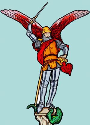 St Michel and the Dragon (Mont St Michel) Stained Glass Window Cling ...