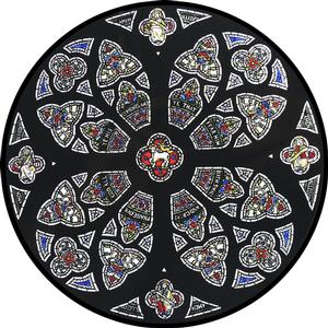 Rose Window (Tyntesfield) Stained Glass Window Cling from Winged Heart