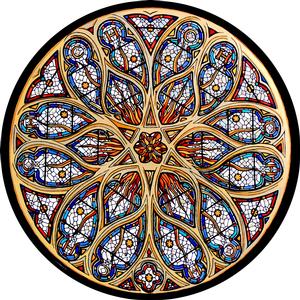 Rose Window (Vincennes) Stained Glass Window Cling from Winged Heart