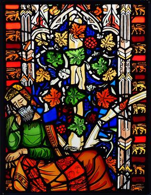 Jesse Asleep (Wells Cathedral) Stained Glass Window Cling from Winged Heart