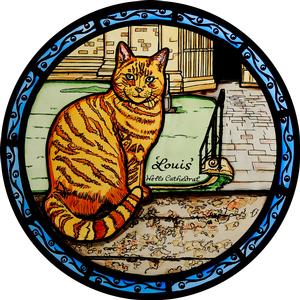 Louis (Wells Cathedral) Stained Glass Window Cling from Winged Heart